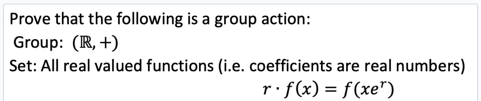 Solved Prove that the following is a group action:Group: | Chegg.com