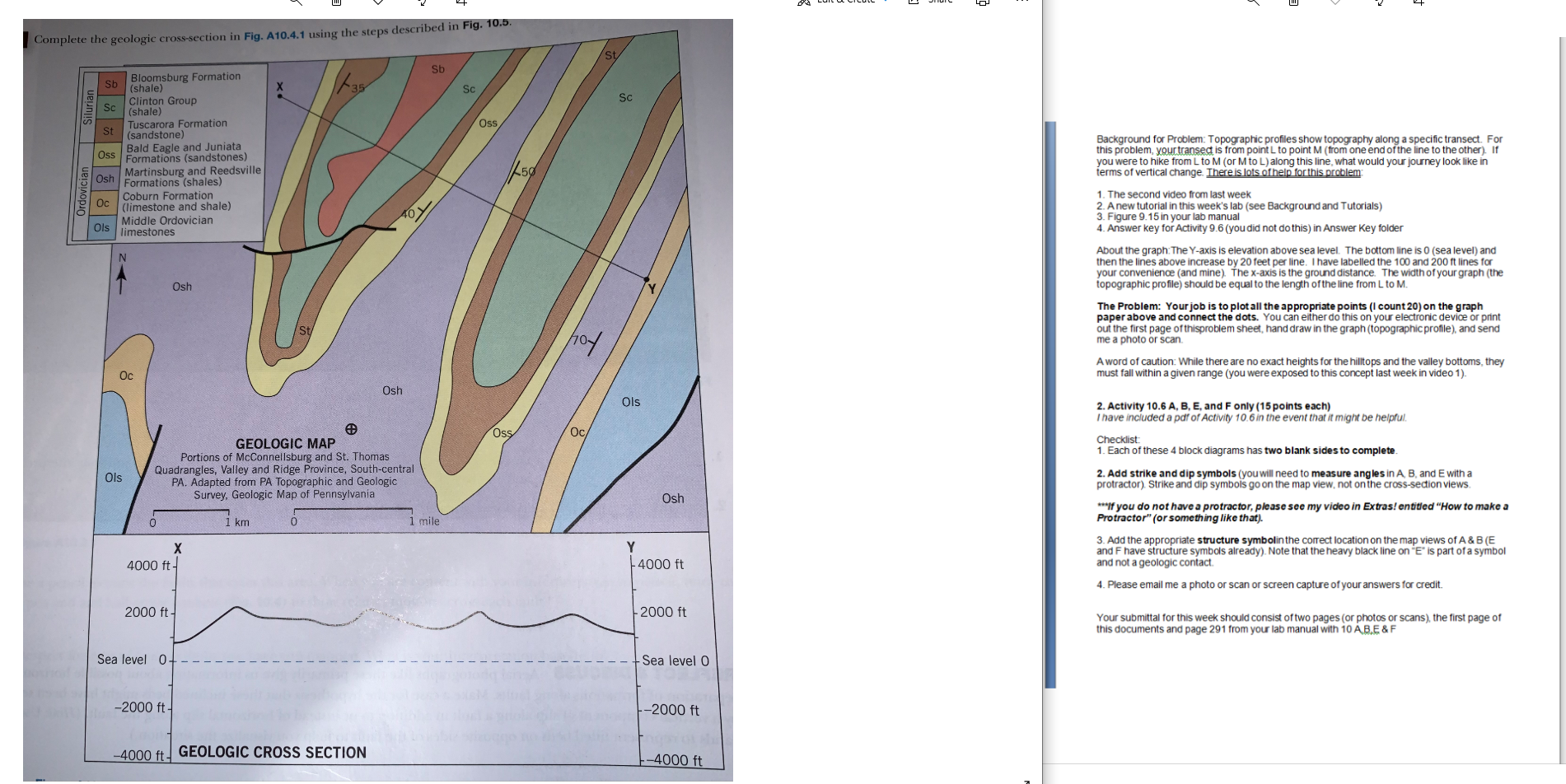 D Complete the geologic cross-section in Fig. A10.4.1 | Chegg.com