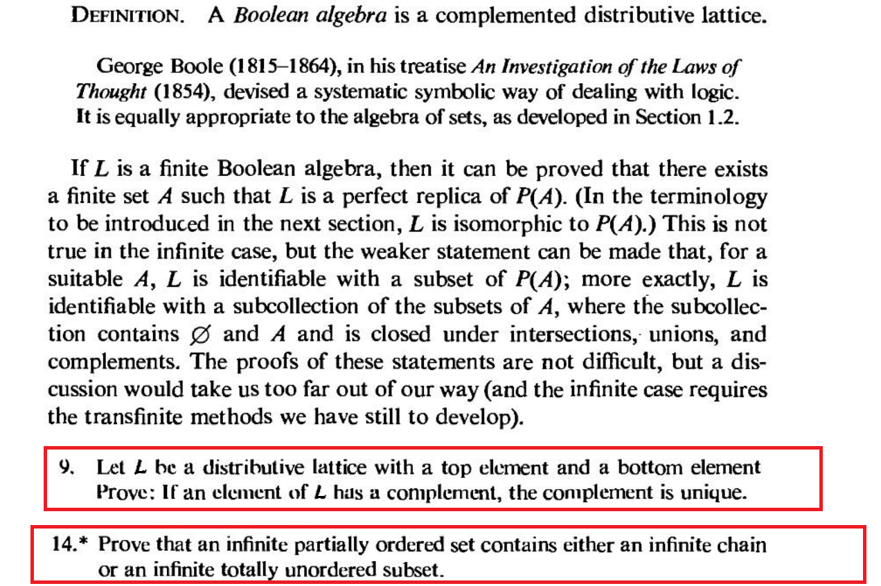 Solved DEFINITION. A Boolean algebra is a complemented | Chegg.com
