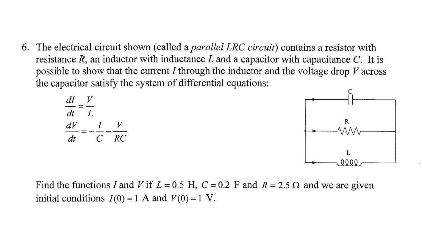 Solved 6. The electrical circuit shown (called a parallel | Chegg.com