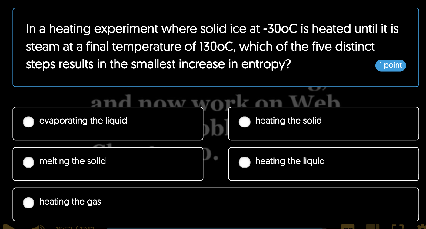 Solved In a heating experiment where solid ice at -300C is | Chegg.com