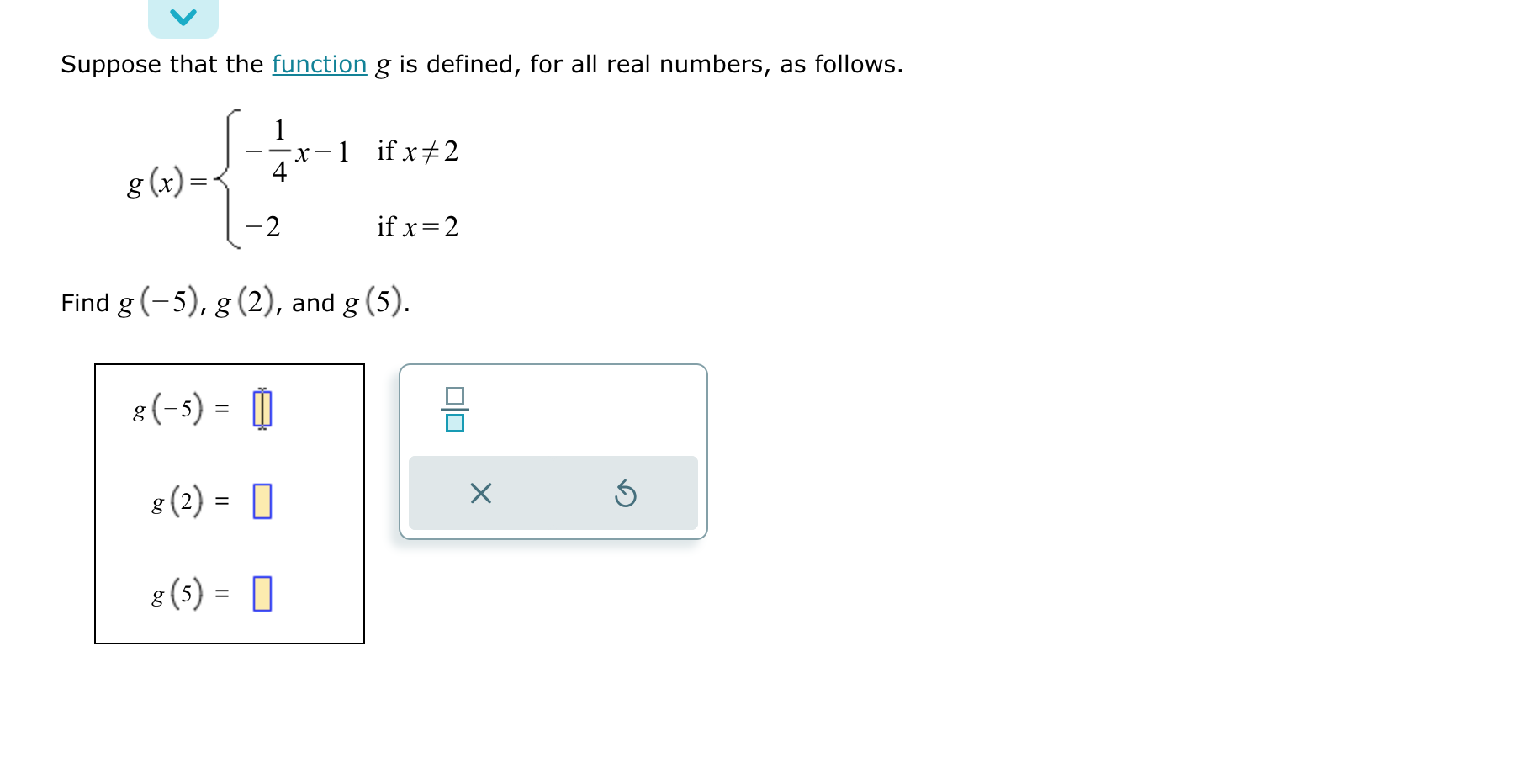 Solved Suppose that the function g is defined, for all real | Chegg.com