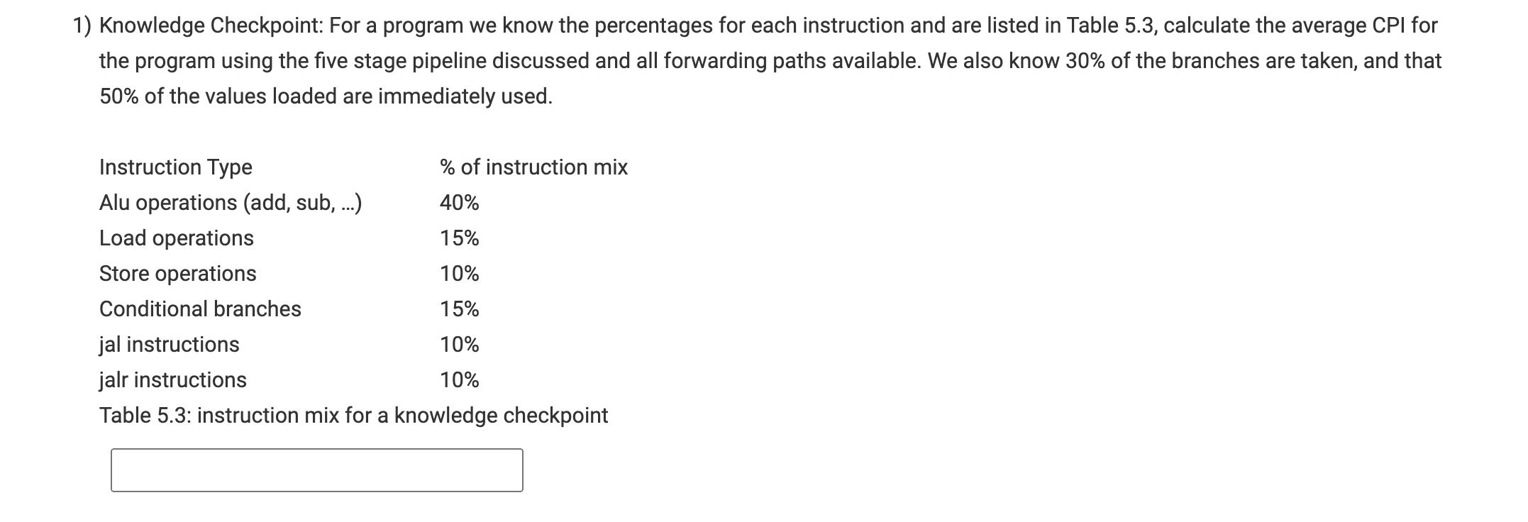 1) Knowledge Checkpoint: For a program we know the | Chegg.com