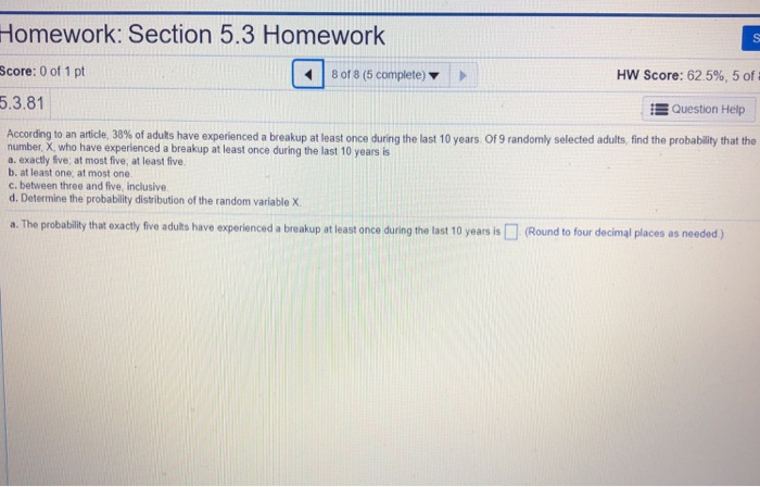 Solved Homework Section 5 3 Homework Score 0 Of 1 Pt