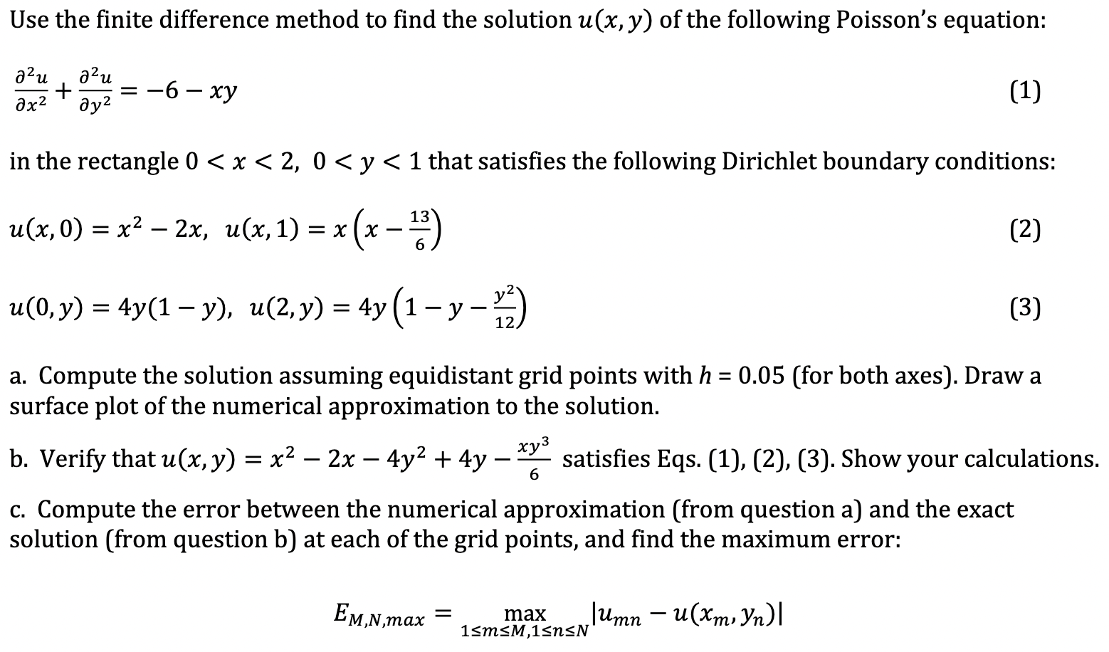Solved Use the finite difference method to find the solution | Chegg.com