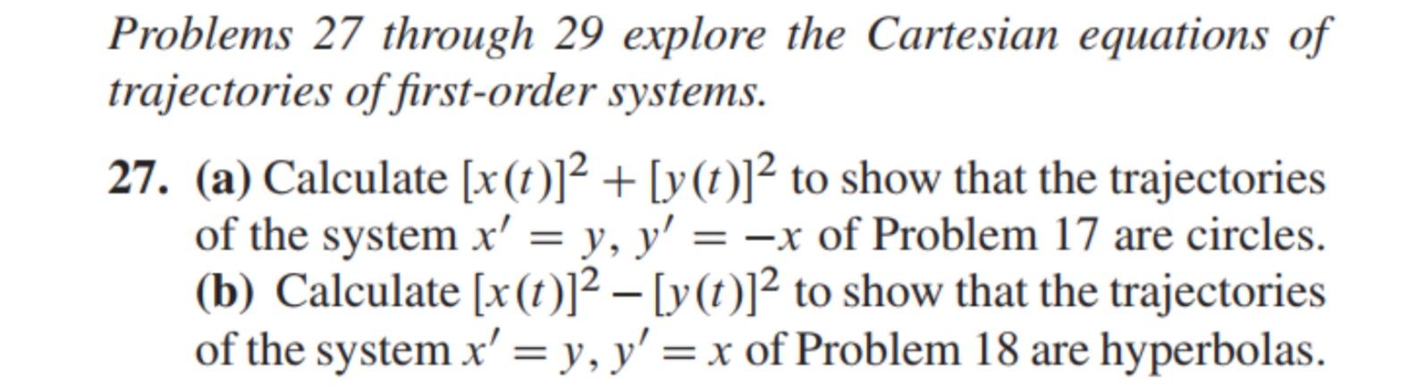 Solved Problems 27 through 29 explore the Cartesian | Chegg.com