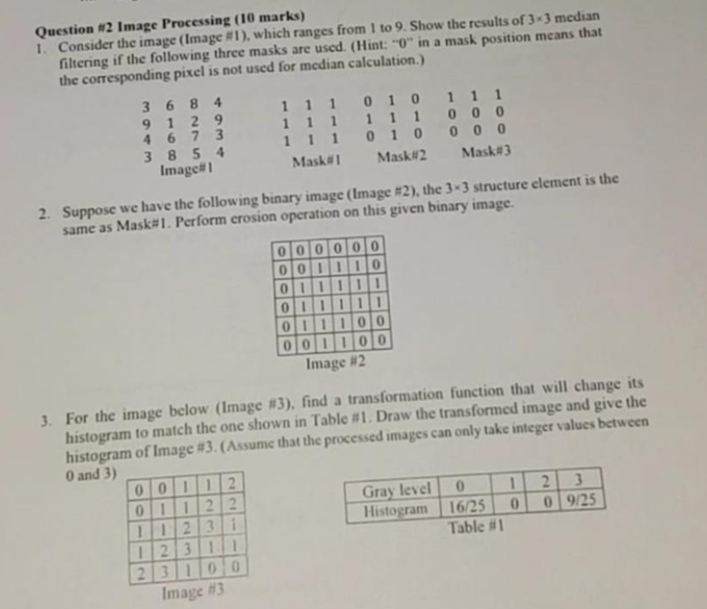 Solved 1. Consider the image (Image \#1), which ranges from | Chegg.com