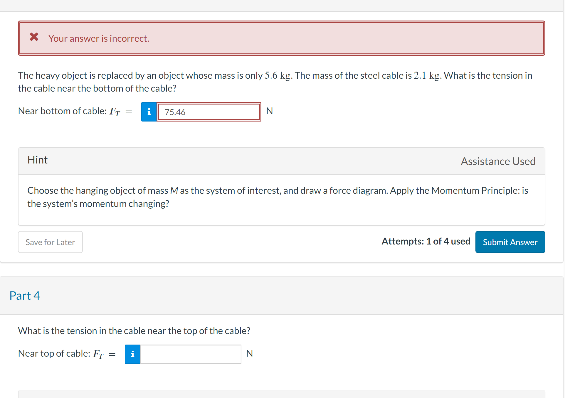Solved The interatomic bonds in a cable supporting a hanging | Chegg.com