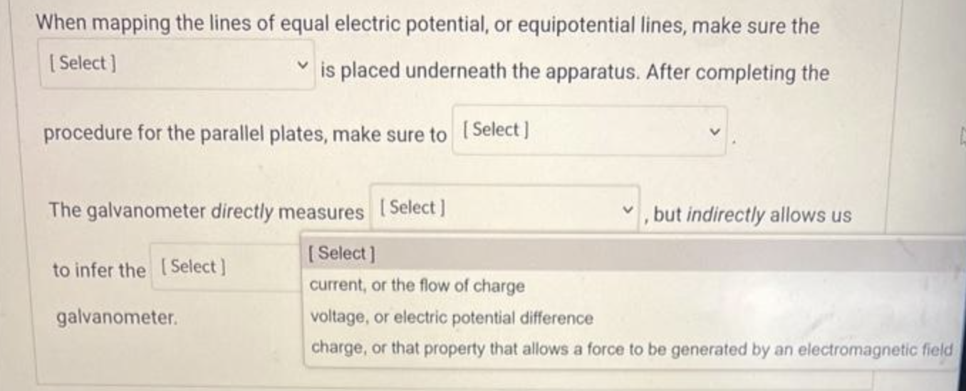 Solved When mapping the lines of equal electric potential, | Chegg.com