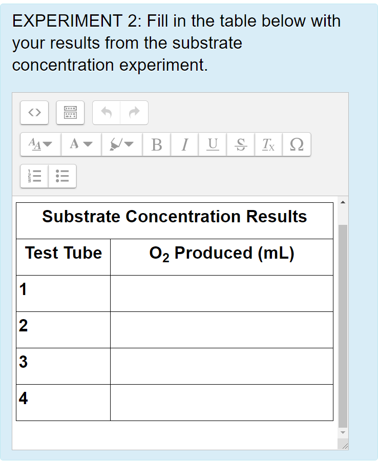 Experiment 2: Effect of Substrate Concentration | Chegg.com