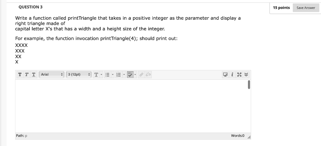 Solved Question 3 15 Points Save Answer Write A Function 0873