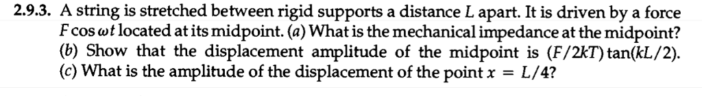 Solved 2.9.3. A string is stretched between rigid supports a | Chegg.com
