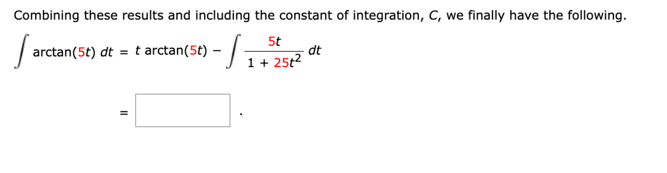 Solved Combining these results and including the constant of | Chegg.com