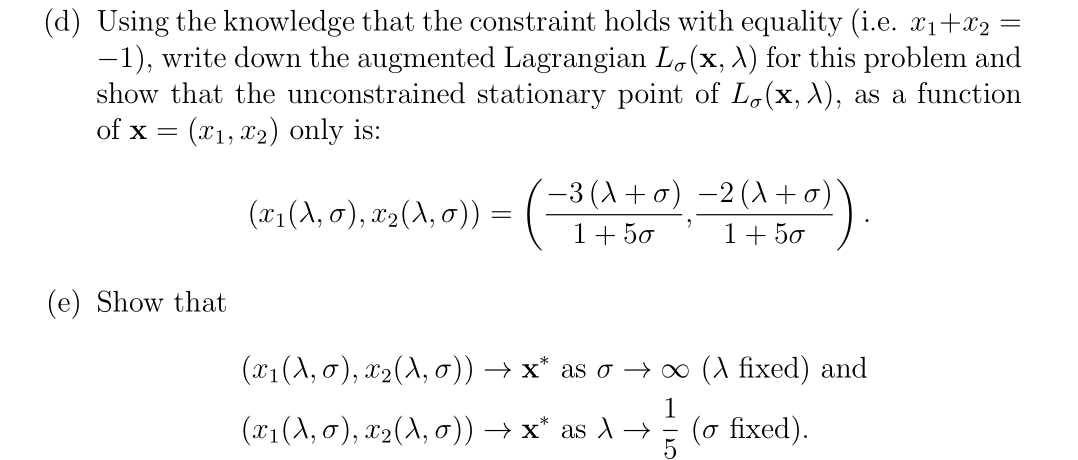 1. Consider the following constrained optimisation | Chegg.com