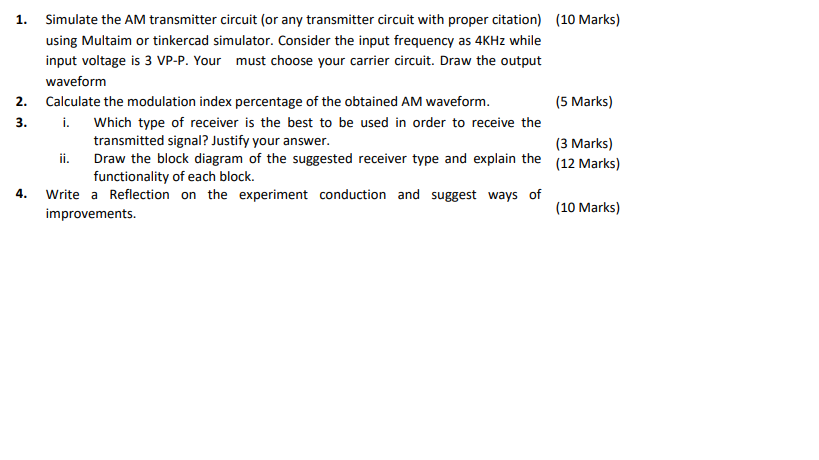 Solved (40 Marks) Task 3 Amplitude modulation AM is a | Chegg.com