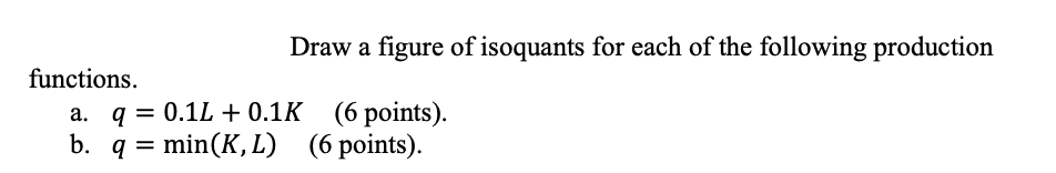 Solved Draw a figure of isoquants for each of the following | Chegg.com