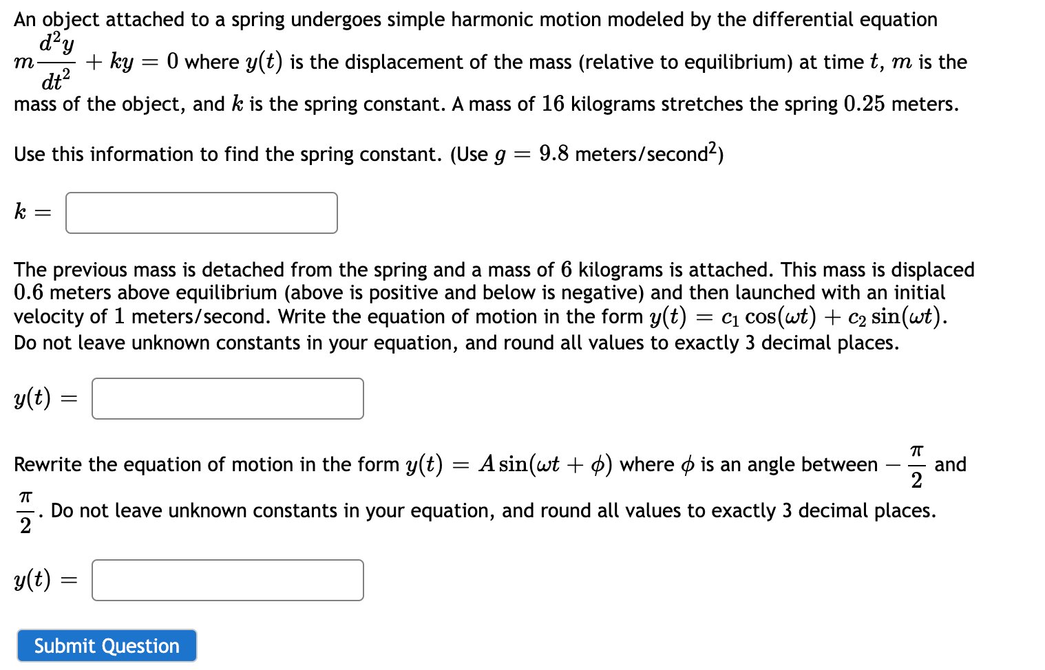 Solved An object attached to a spring undergoes simple | Chegg.com