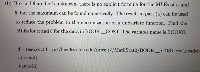 this is the MLE from part 1 of a gamma distribution. | Chegg.com