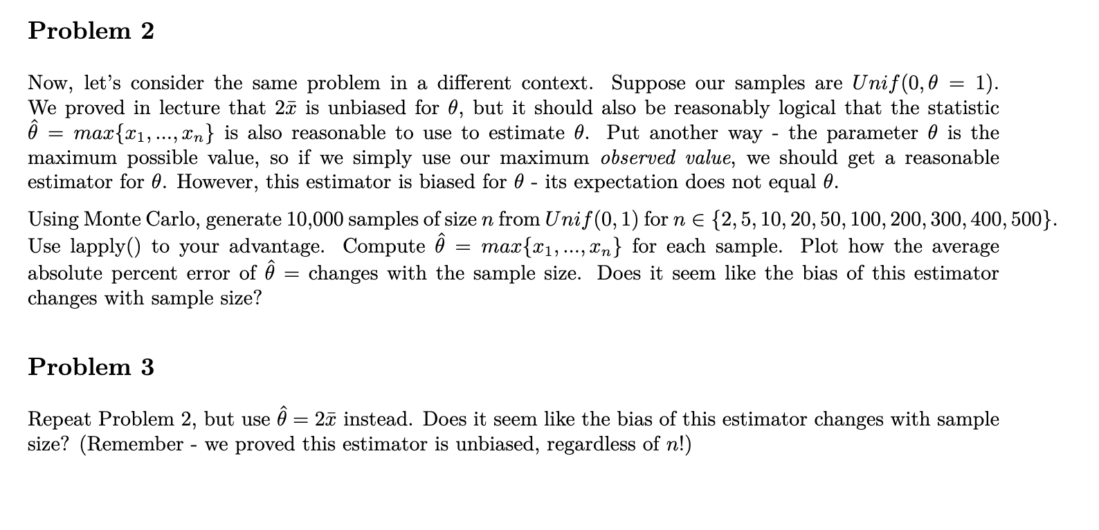Solved Could anyone help out please? #2 Using Monte Carlo, | Chegg.com