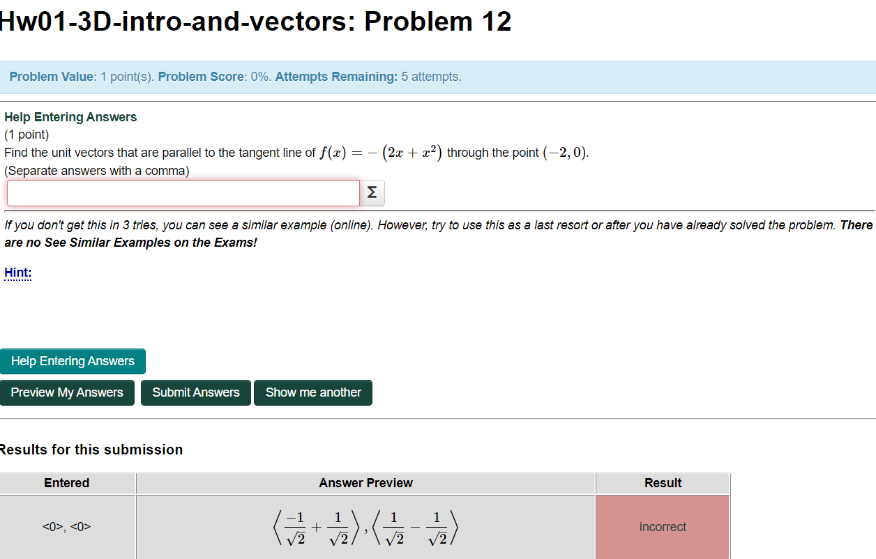 Solved Hw01-3D-intro-and-vectors: Problem 12 Problem Value: | Chegg.com
