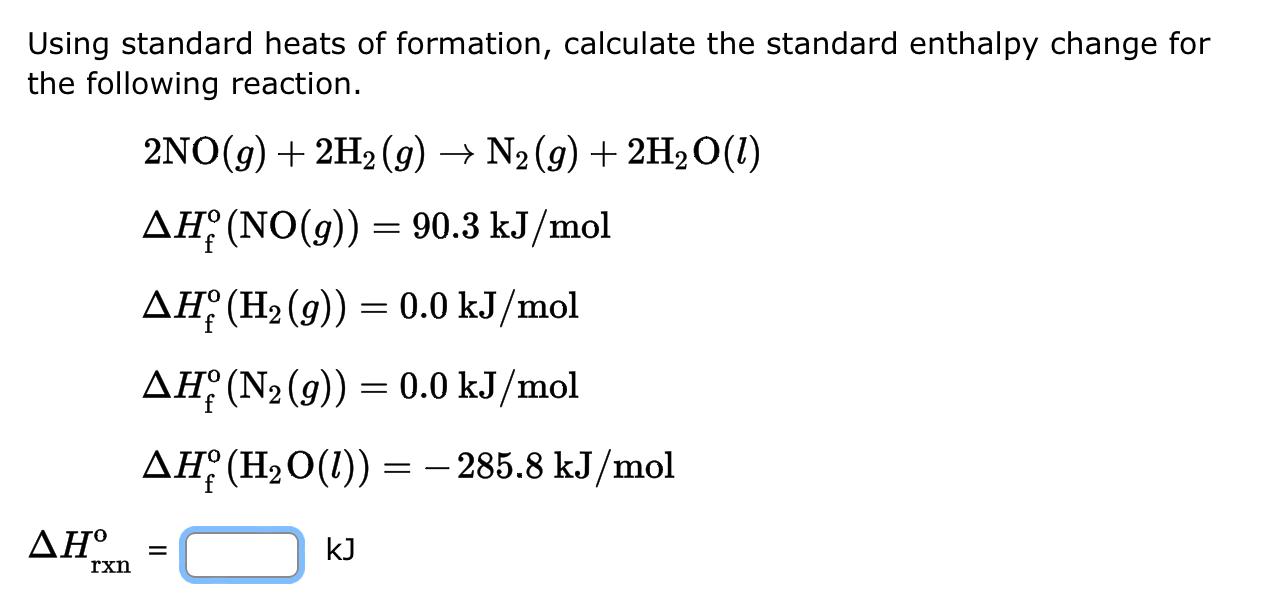 Solved Using standard heats of formation, calculate the | Chegg.com