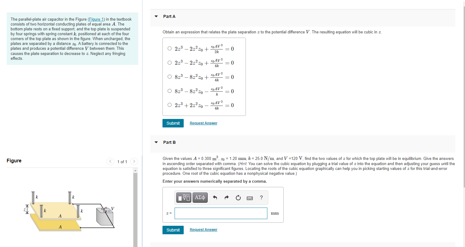 Solved Part A Obtain an expression that relates the plate | Chegg.com
