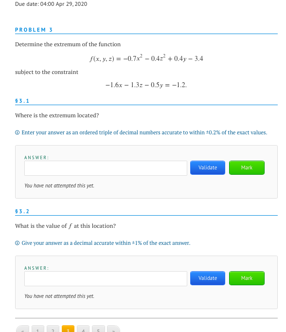 Solved Due date: 04:00 Apr 29, 2020 PROBLEM 3 Determine the | Chegg.com