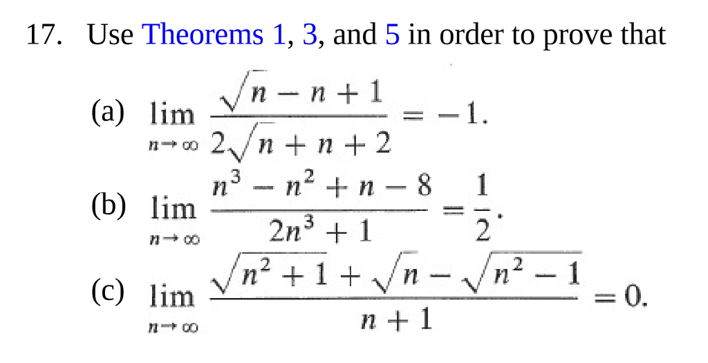 Solved lim(an + b.)-lim a, + lim b n THEOREM 3. Let | Chegg.com