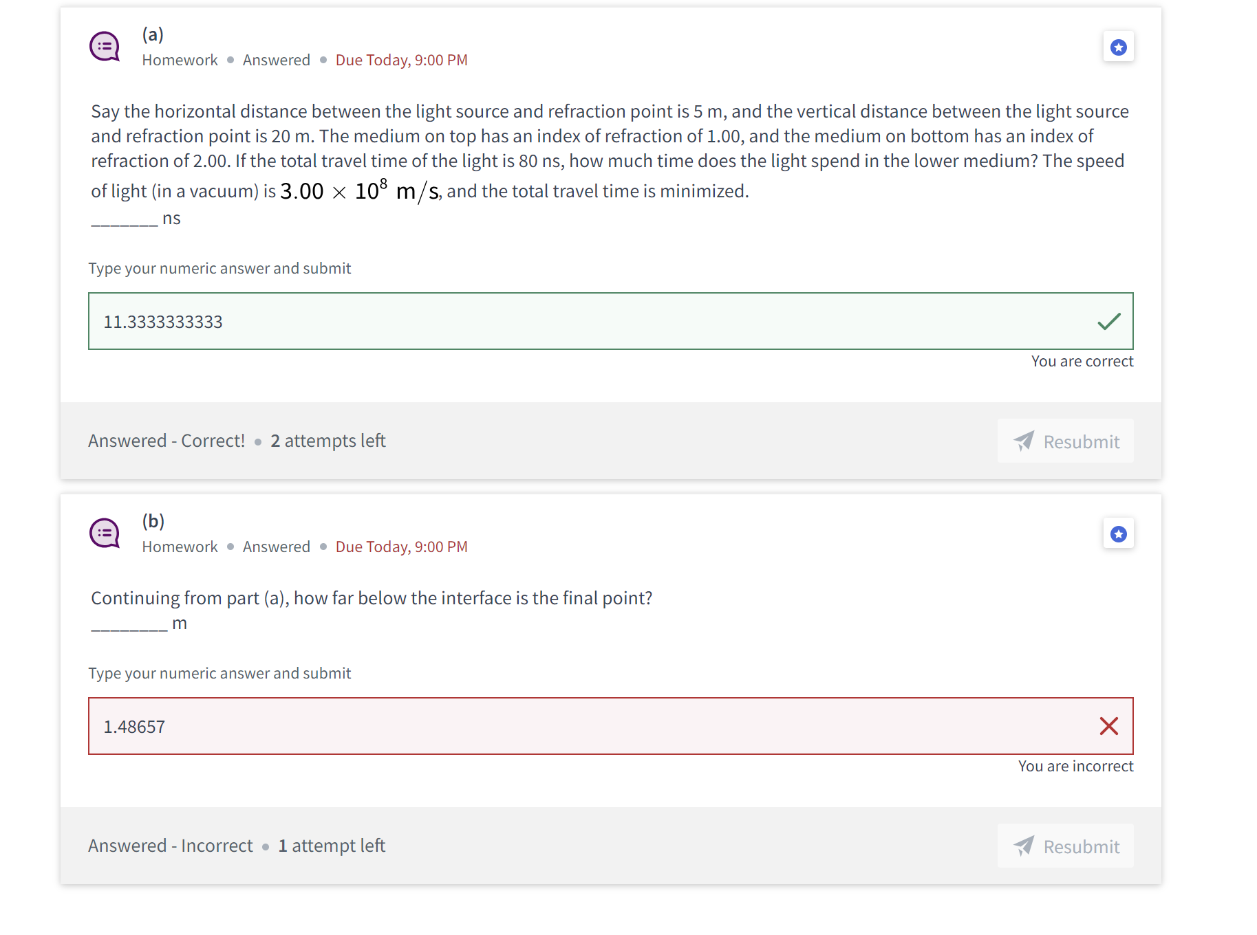 Solved Say the horizontal distance between the light source | Chegg.com