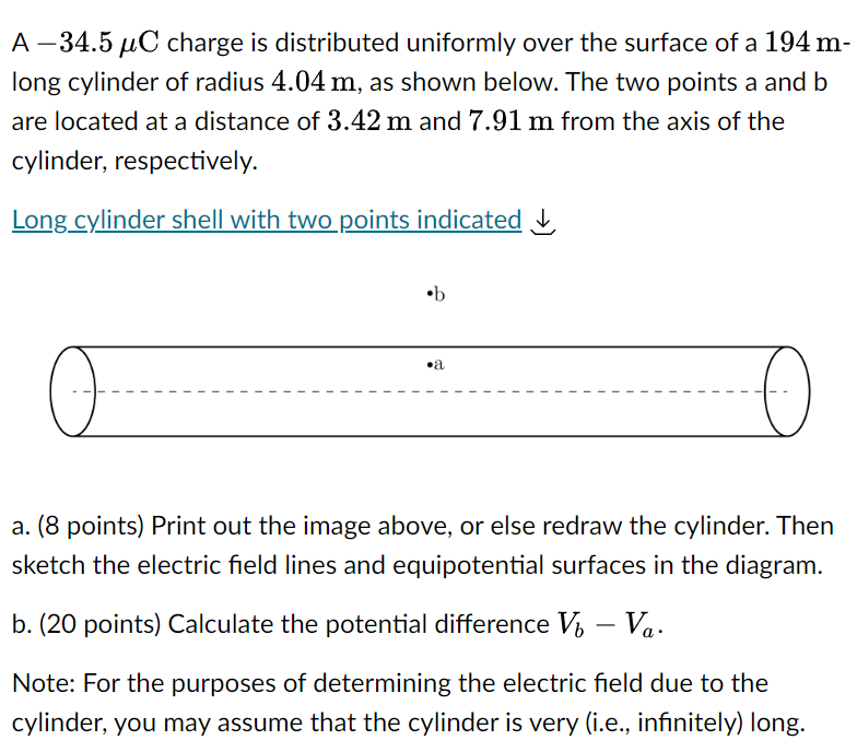Solved A −34.5μC charge is distributed uniformly over the | Chegg.com