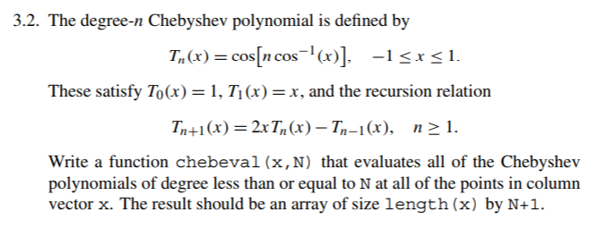 Solved 3.2. The degree-n Chebyshev polynomial is defined by | Chegg.com