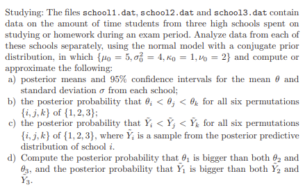 Solved Studying: The files school1. dat, school2. dat and | Chegg.com