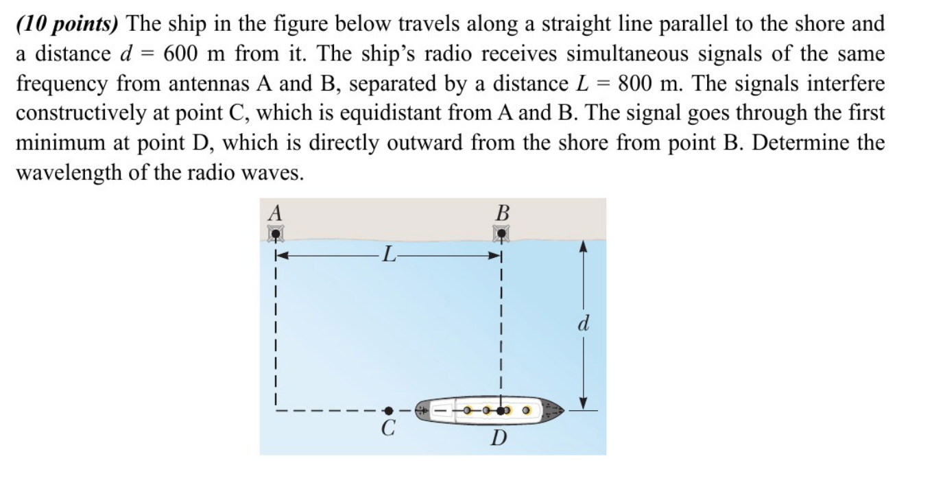 Solved = (10 points) The ship in the figure below travels | Chegg.com