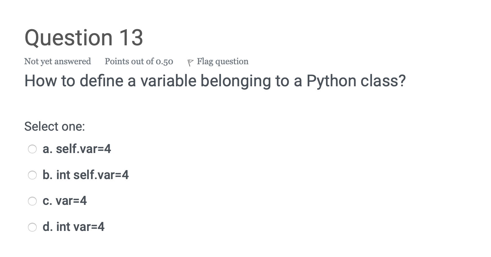 Solved Question 12 Not yet answered Points out of 0.50 p | Chegg.com