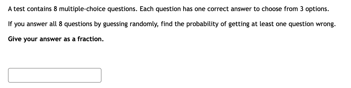 Solved A test contains 8 multiple-choice questions. Each | Chegg.com