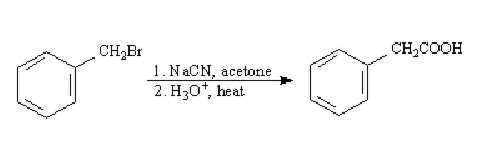 Solved CH Br CH.COOH 1. NaCN, acetone 2.H30, heat | Chegg.com