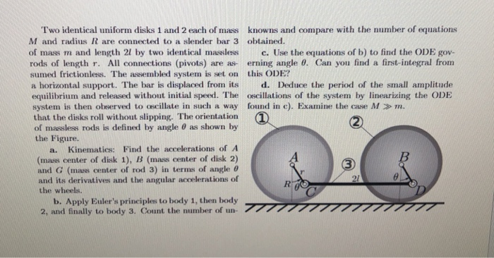 Two identical uniform disks 1 and 2 each of mass | Chegg.com