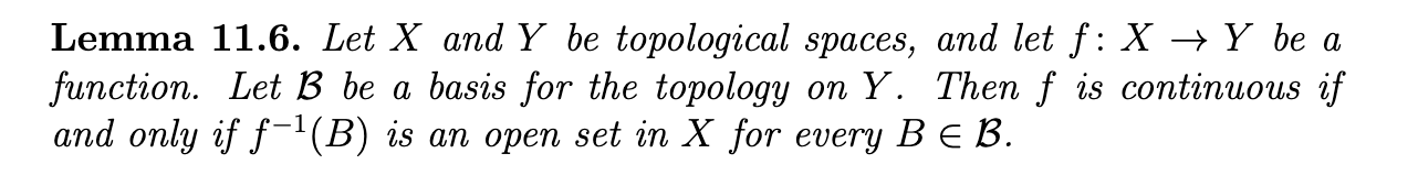 Solved Lemma 11.6. Let X and Y be topological spaces, and | Chegg.com