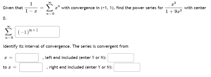 Solved 1 23 Given that = 2 with center 1 x" with convergence | Chegg.com