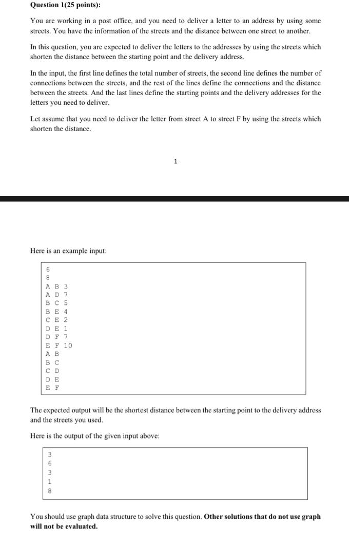 Solved Question 1(25 points): You are working in a post | Chegg.com