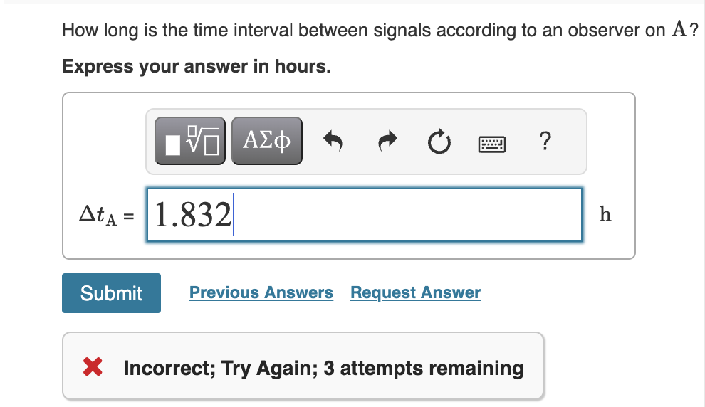 Solved A space station sounds an alert signal at time | Chegg.com