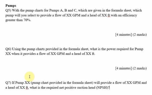 Pumps Q5) With the pump charts for Pumps A, B and C, | Chegg.com
