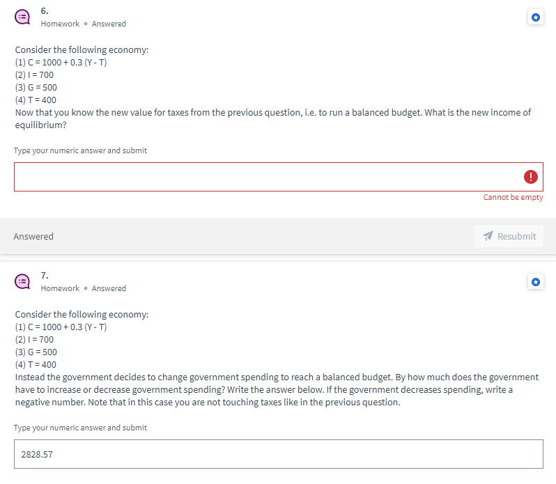 Solved 6. Homework . Answered Consider the following | Chegg.com
