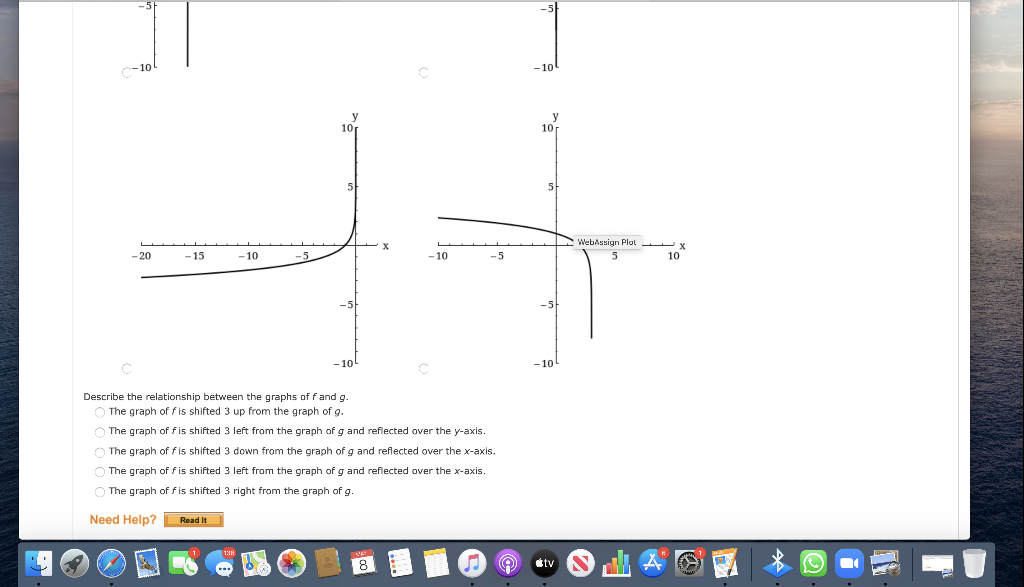 Solved Use the graph of g(x) = log(x) to match the given | Chegg.com