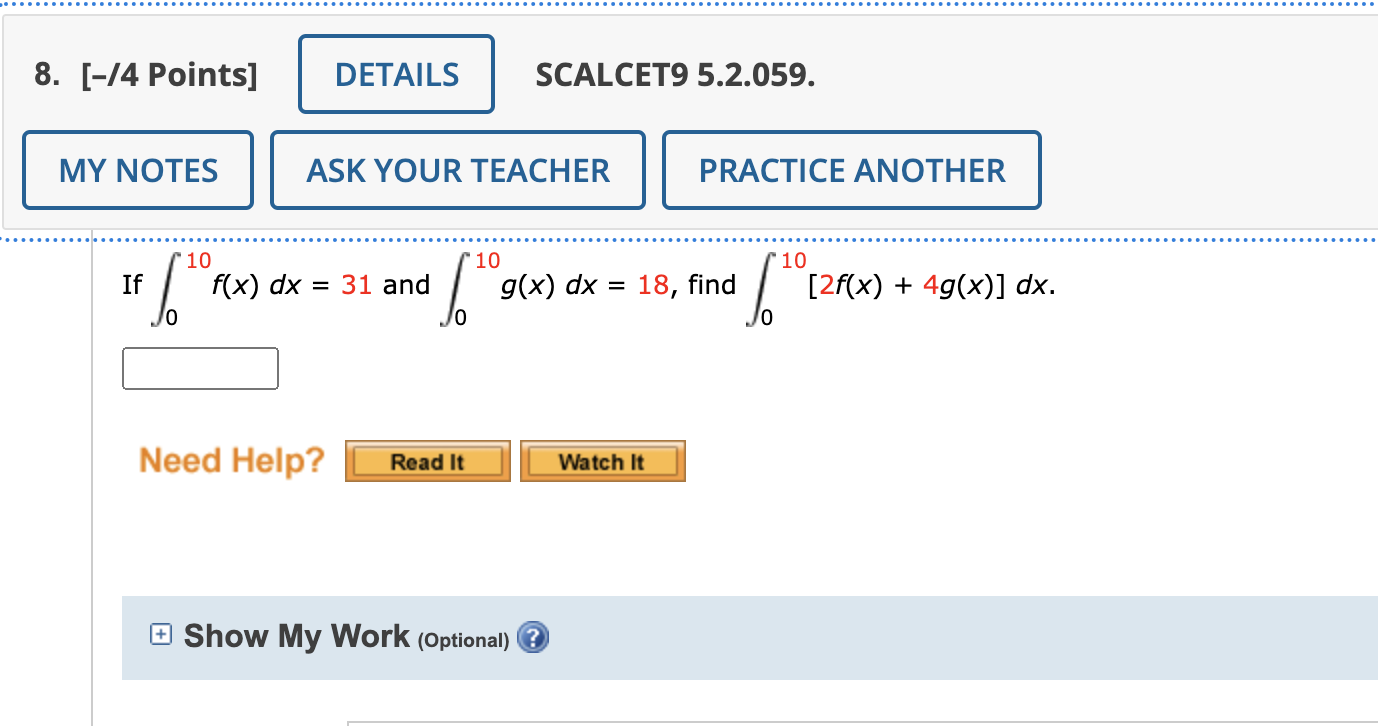 Solved If ∫010f(x)dx=31 and ∫010g(x)dx=18, find | Chegg.com