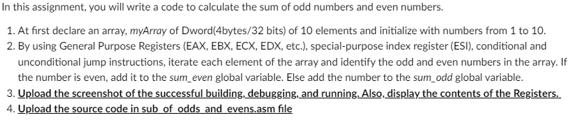 Solved In this assignment, you will write a code to | Chegg.com