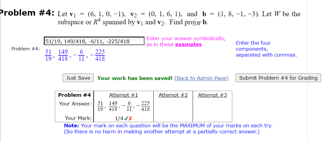 Solved = Problem #4: Let vi (6, 1, 0, -1), V2 = (0, 1, 6, | Chegg.com