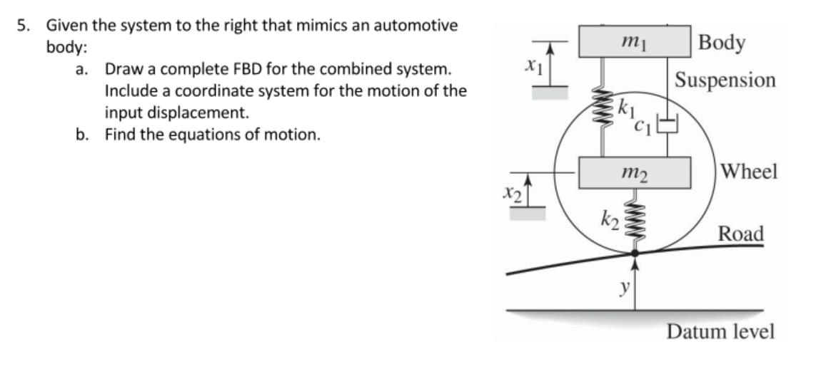 Solved 5. Given the system to the right that mimics an | Chegg.com