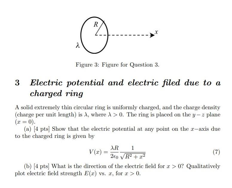 Solved R a Figure 3: Figure for Question 3. 3 3 Electric | Chegg.com