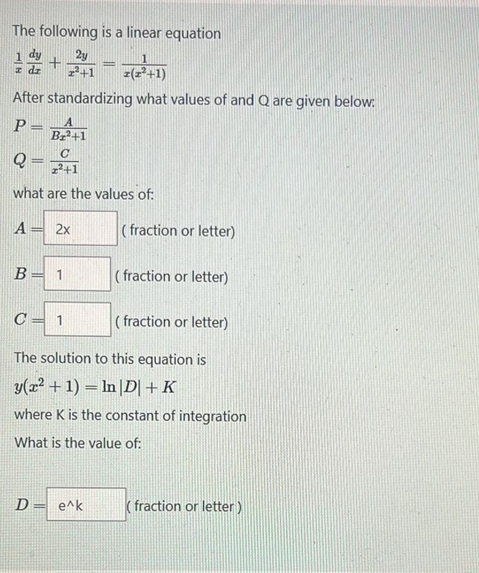Solved The following is a linear | Chegg.com